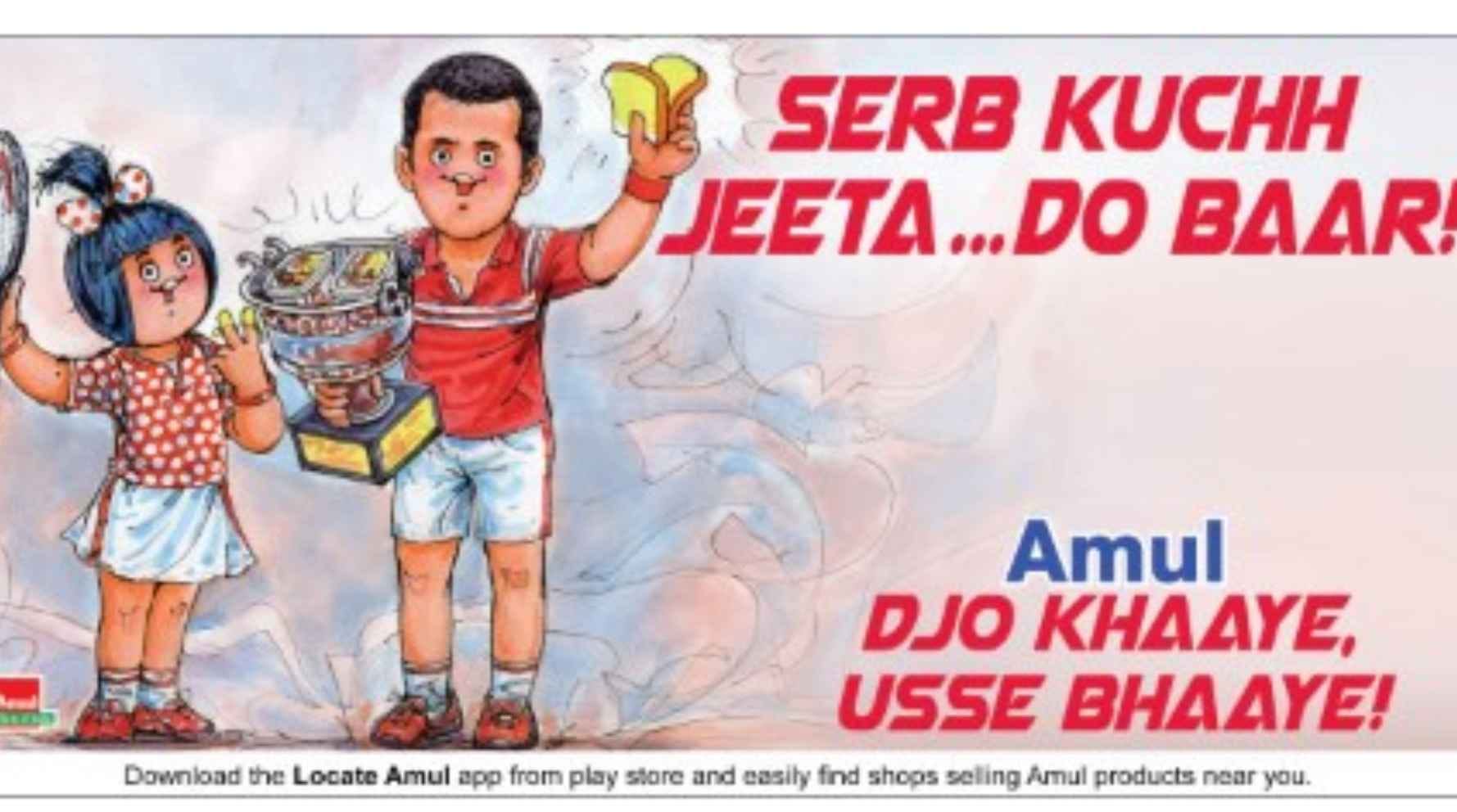 PETA objects to Amul's Djokovic topical: 'He's vegan'