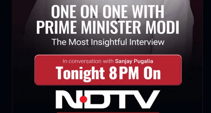 NDTV to air PM Modi’s exclusive interview at 8 PM tonight